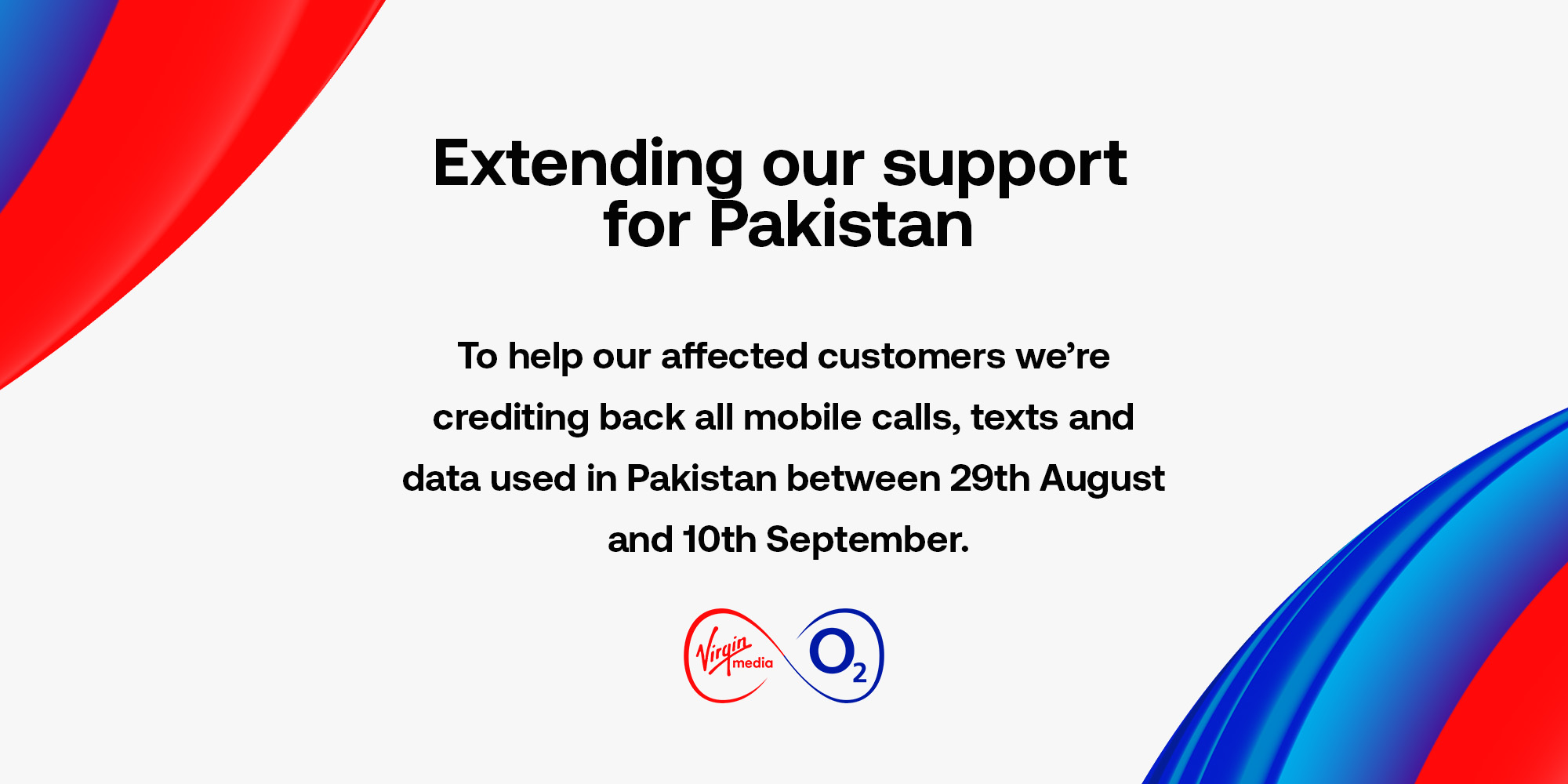 Virgin Media O2 offers support to those affected by events in Pakistan ...